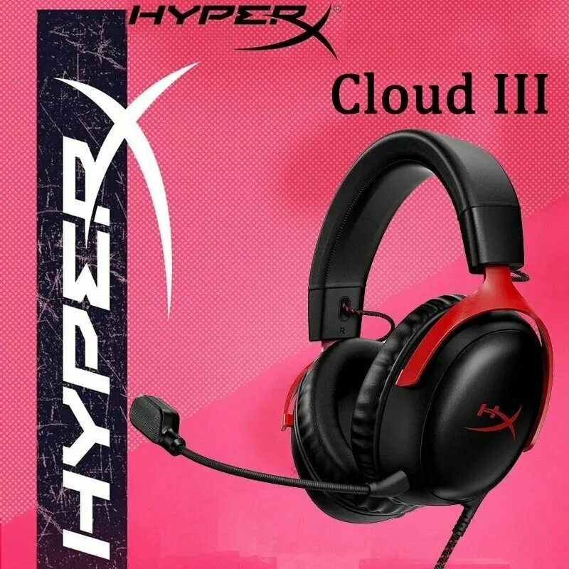 HyperX Наушники проводные с микрофоном, красный