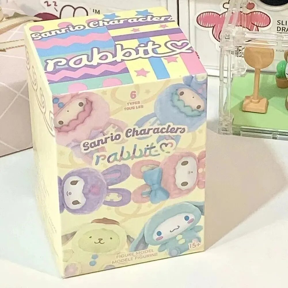 Sanrio Characters Rabbit Blind Box Figure Model, Сюрприз, 6 типов, Винил, Для девочек
