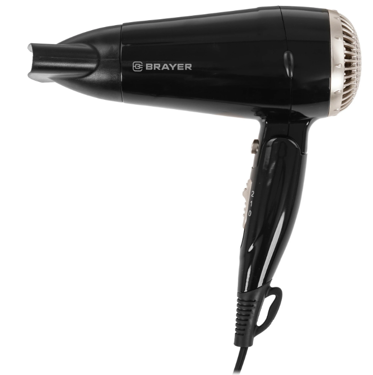 Фен BRAYER BR3024, складной, защита от перегрева, 1600 Вт, подача холодного воздуха — фото 1