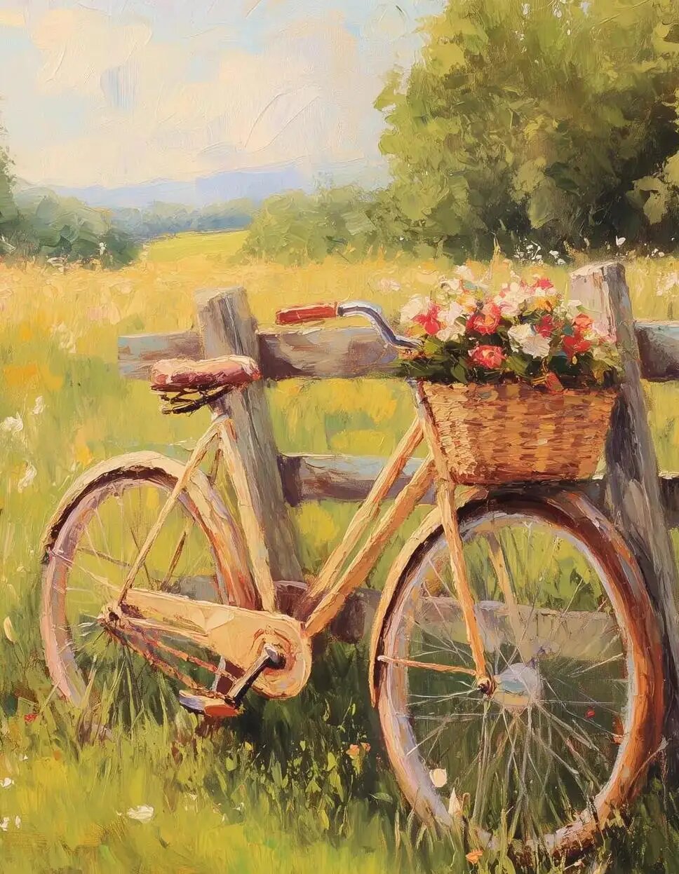 Печать на холсте "Сельский Ретро Сад", 40x60 см, цвет 23, без рамы