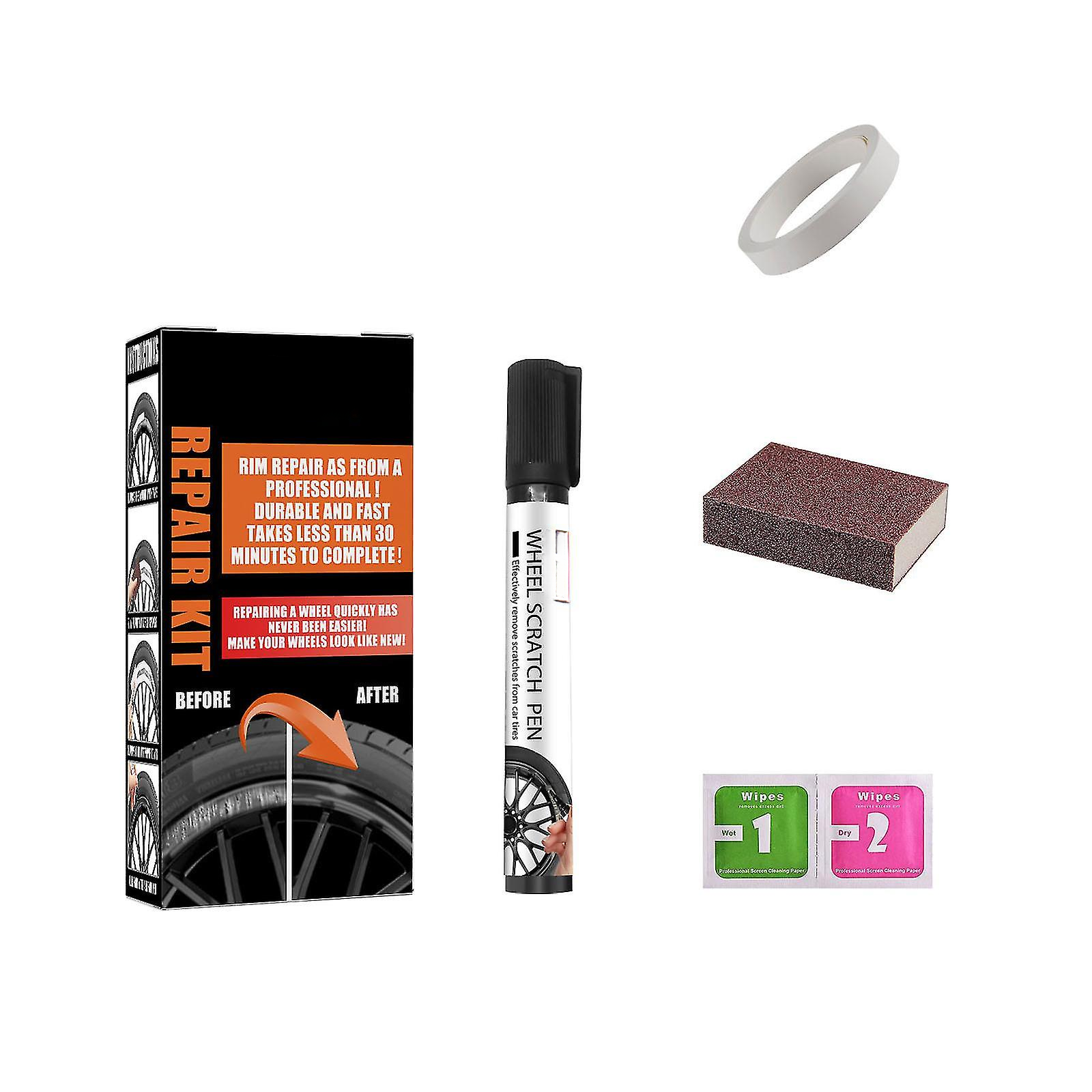 Ремонтный комплект для дисков Rim Paint Universal Colors, черная краска для дисков, черная краска для обода, комплект для ремонта дисков, 1 комплект