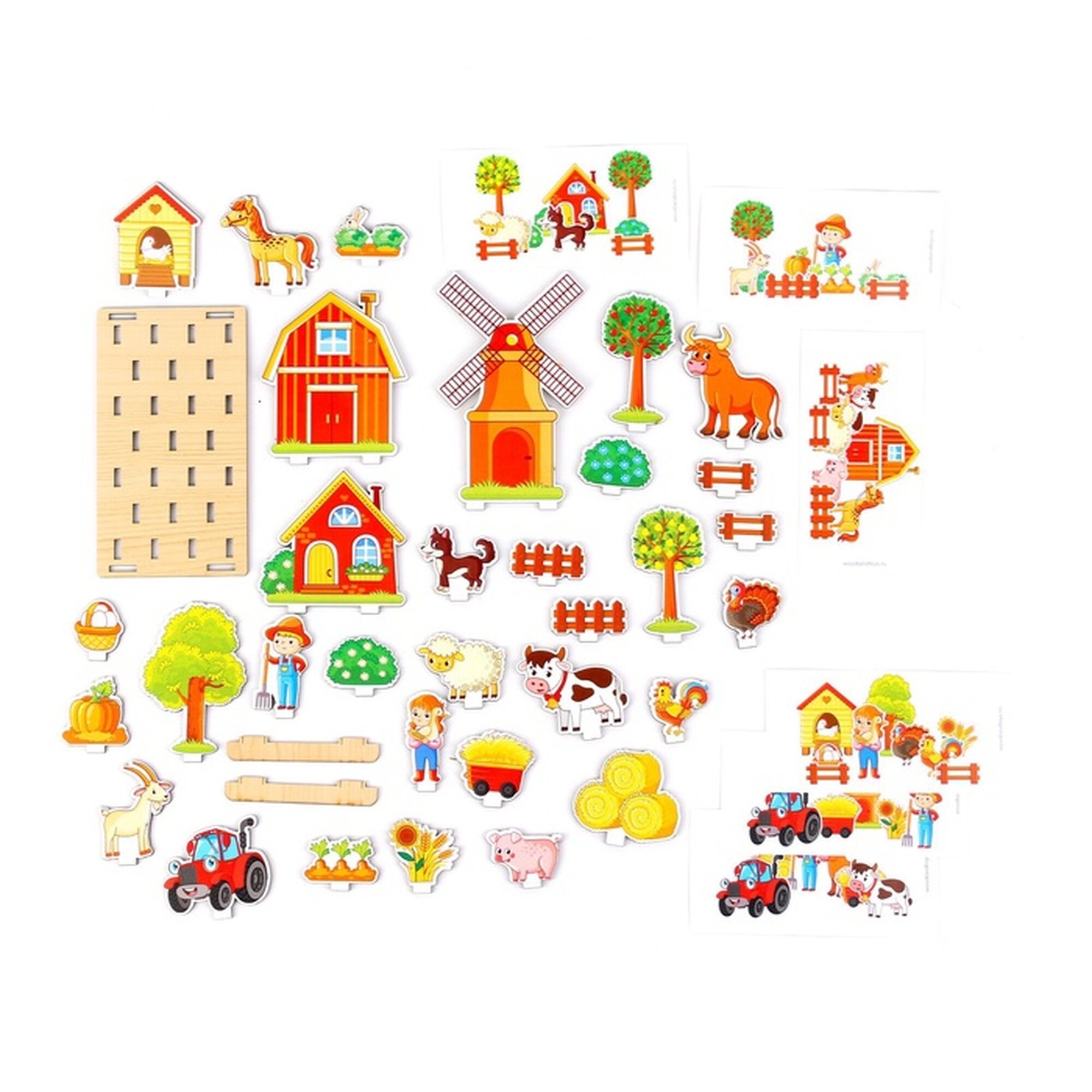 Настольная игра WoodLandToys «Панорама. Ферма», 2023 г, для детей от 3 лет — фото 1