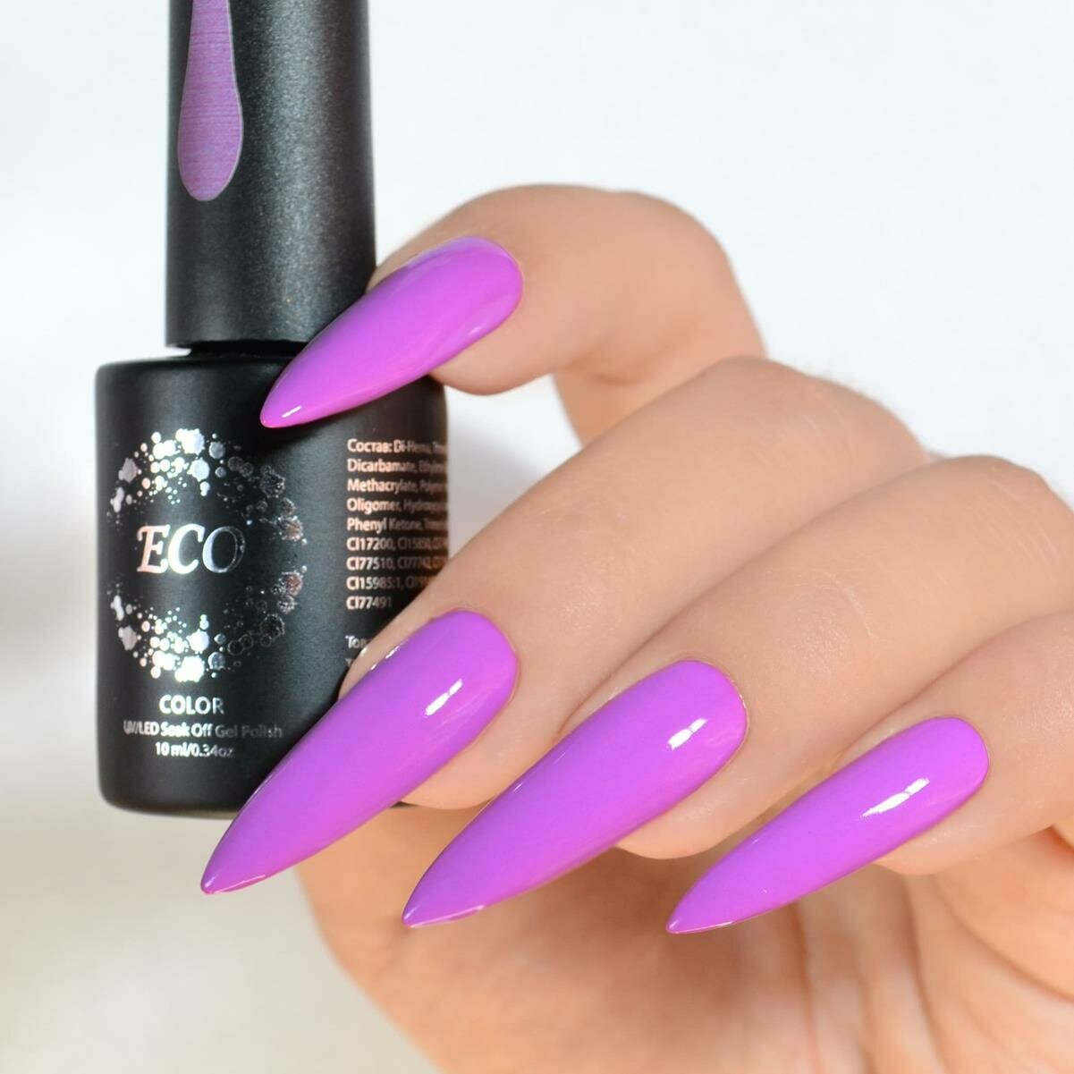 Гель-лак ECO Professional "Бургунди 155", 10мл, фиолетовый, трехфазный, УФ/LED лампа