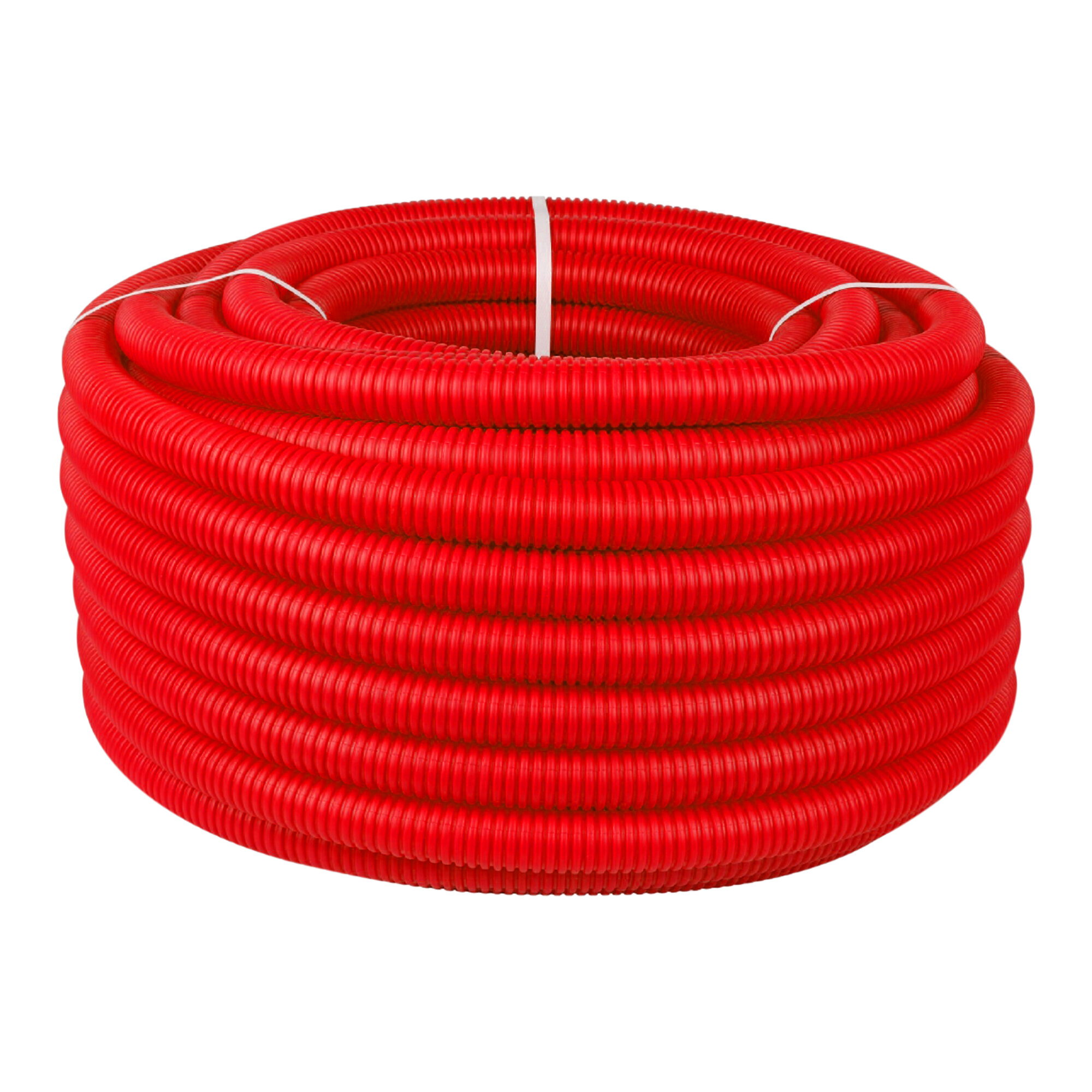 Труба защитная гофрированная 25мм красная бухта 50м