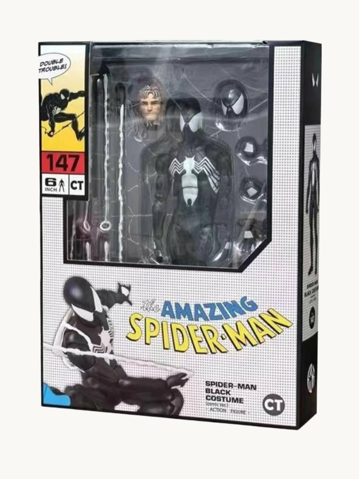 CT Mafex 147 Venom Spiderman 1/12 Черный Человек-паук Симбиотик модель персонажа