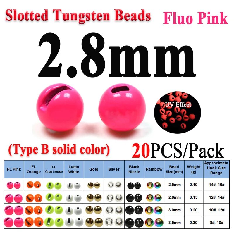 Vtwins Быстро тонущие бусины для нахлыстовой рыбалки Розовый, 2.8mm 20pcs FLPinkB