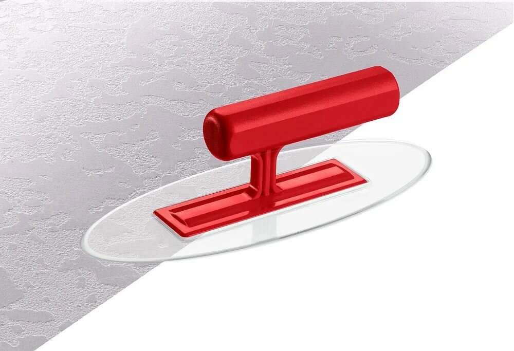 Гладилка штукатурная ЗУБР пластиковая, 220х90 мм, овальная, прозрачная