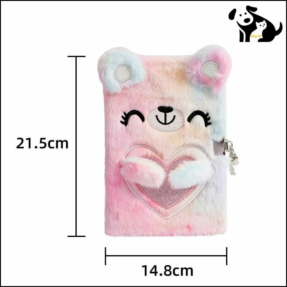 Эксклюзивный плюшевый дневник с замком для юных модниц, выполненный из роскошного меха