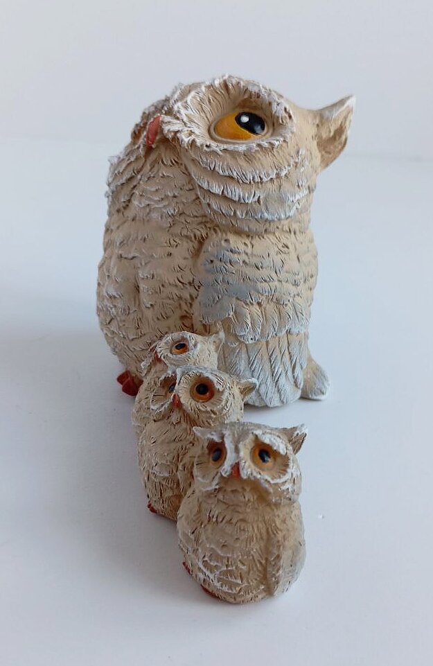 Фигурка "Сова и три совенка". Искусственный камень. Песочная,