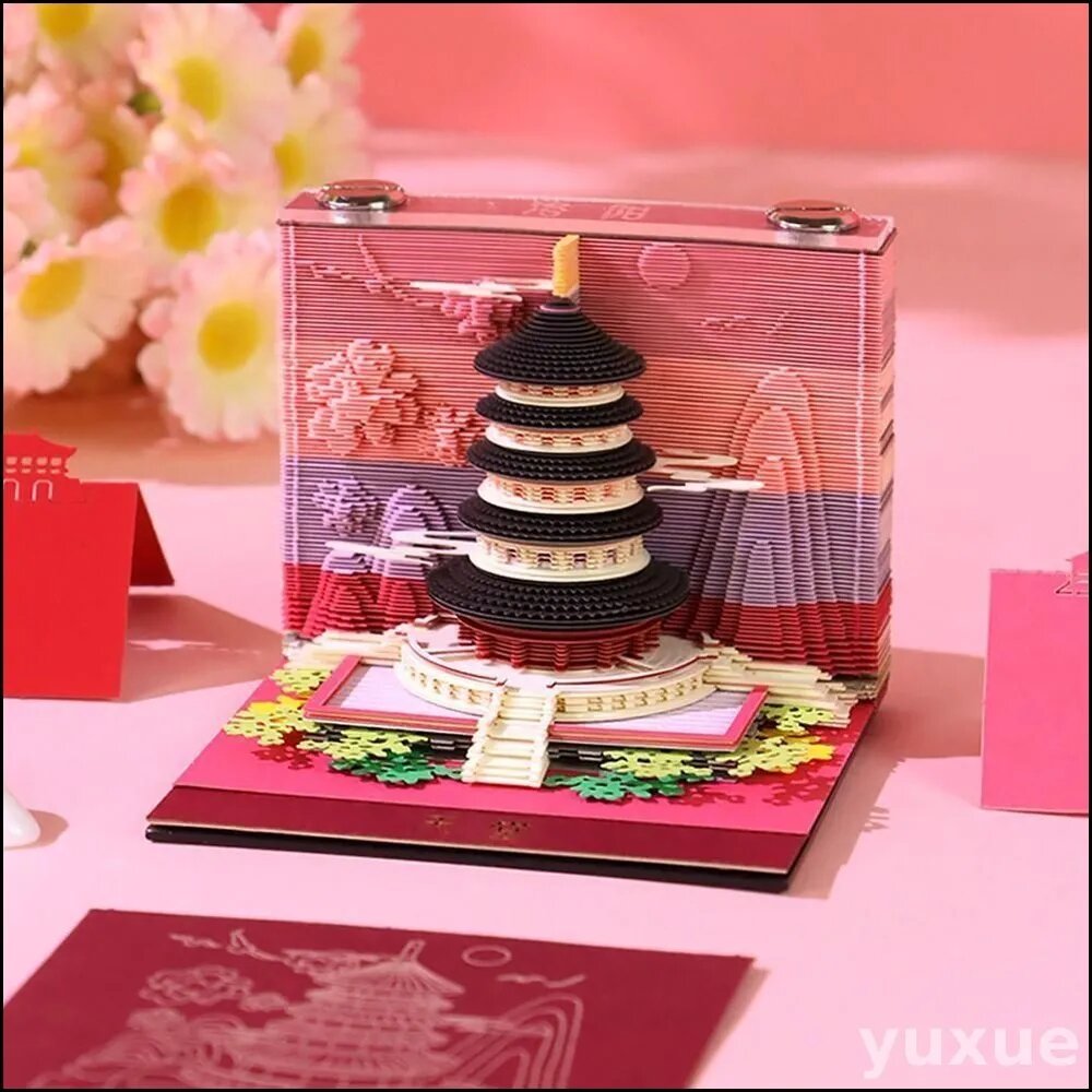 Бумага для заметок 3D архитектура Лояна, 205 листов, в клетку, для записей и декора