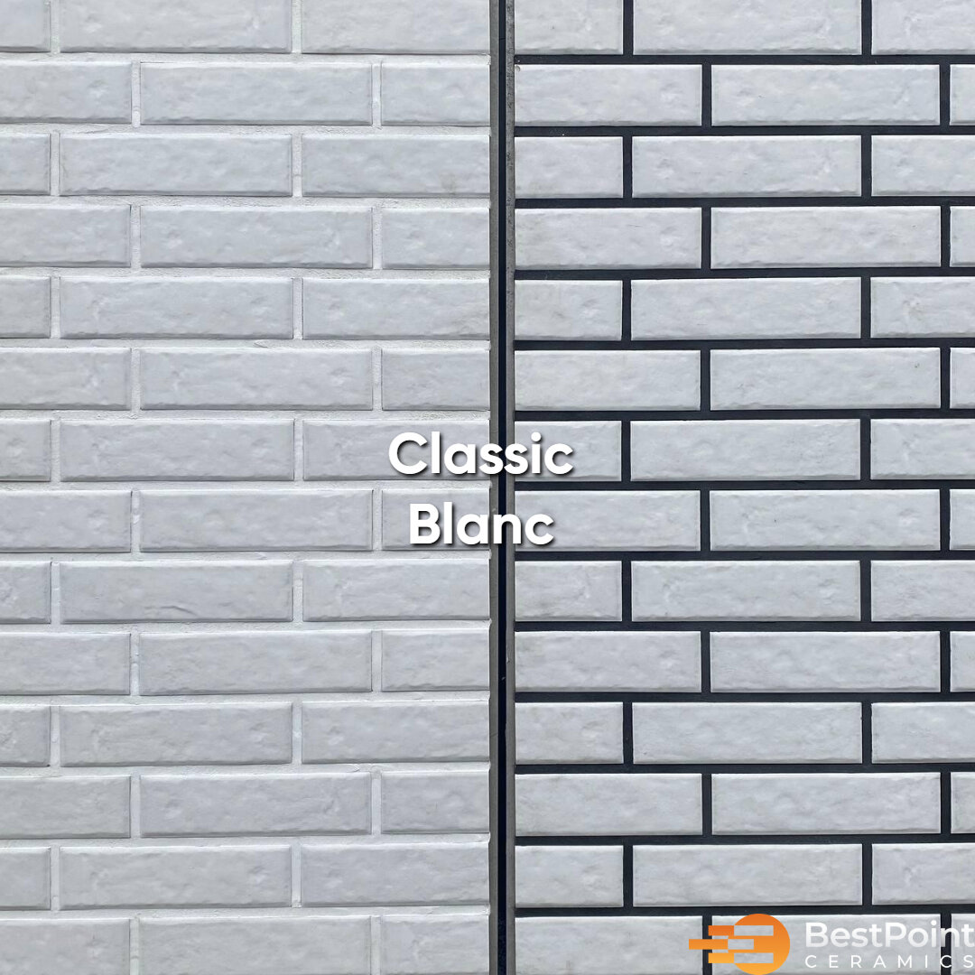 Клинкерная плитка BestPoint "Classic Blanc", матовая, белая, 24,5x6,5 см