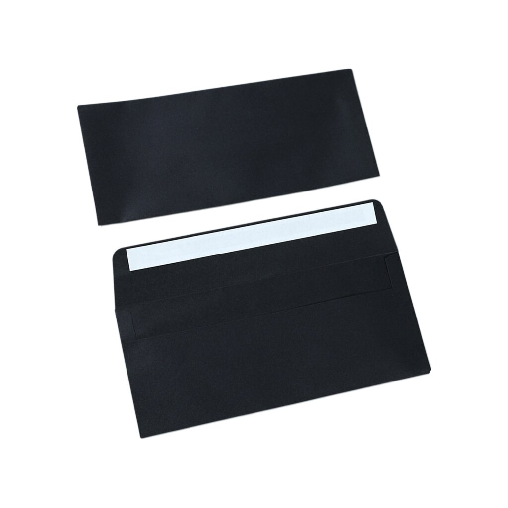 Упаковка из 100шт Черных Конвертов Премиум-класса Selves Seal, Набор Деловых Канцелярских Принадлежностей 10 Размера С Клейкими Полосками и Качественной Бумагой