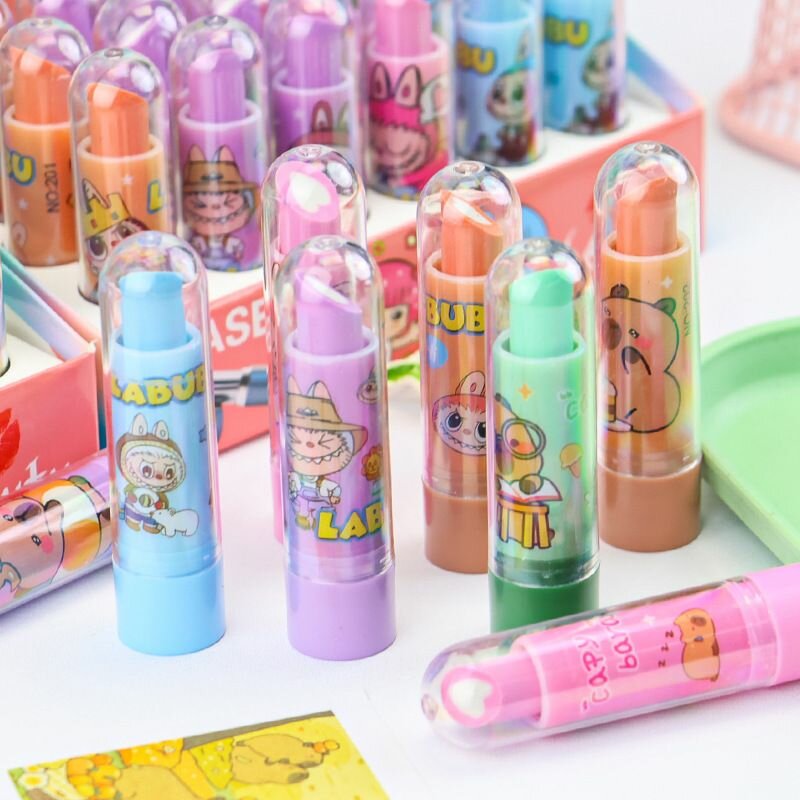 Набор ластиков Губная помада 5 шт, креативная стирательная резинка с поворотным механизмом, милая канцелярия для девочек, подарки для детского сада и школы