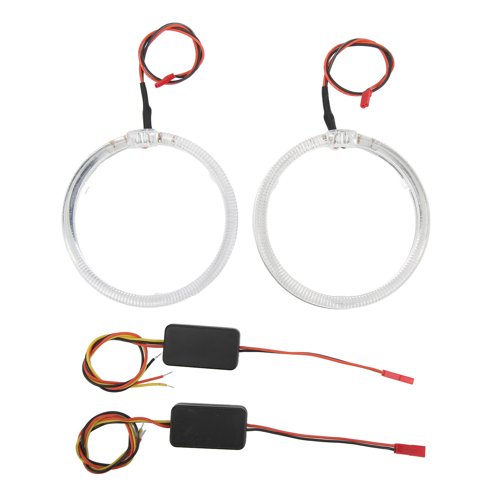 LED ангельские глазки 9-36V 110mm/4.33in белый янтарный для авто