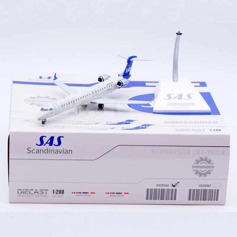 XX20360 Коллекционный самолет из сплава в подарок JC Wings 1:200 Scandinavian Airlines SAS Bombardier CRJ-900ER Литая под давлением модель самолета ES-ACB