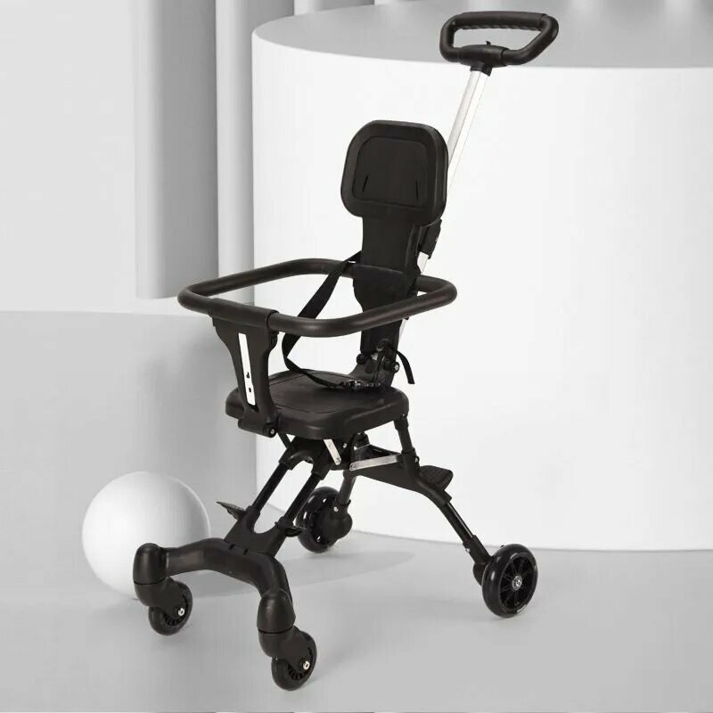 Детская коляска с выдвижной кнопкой, легкая и складная, подходит для использования в самолетах, на возвышенностях (базовая модель)