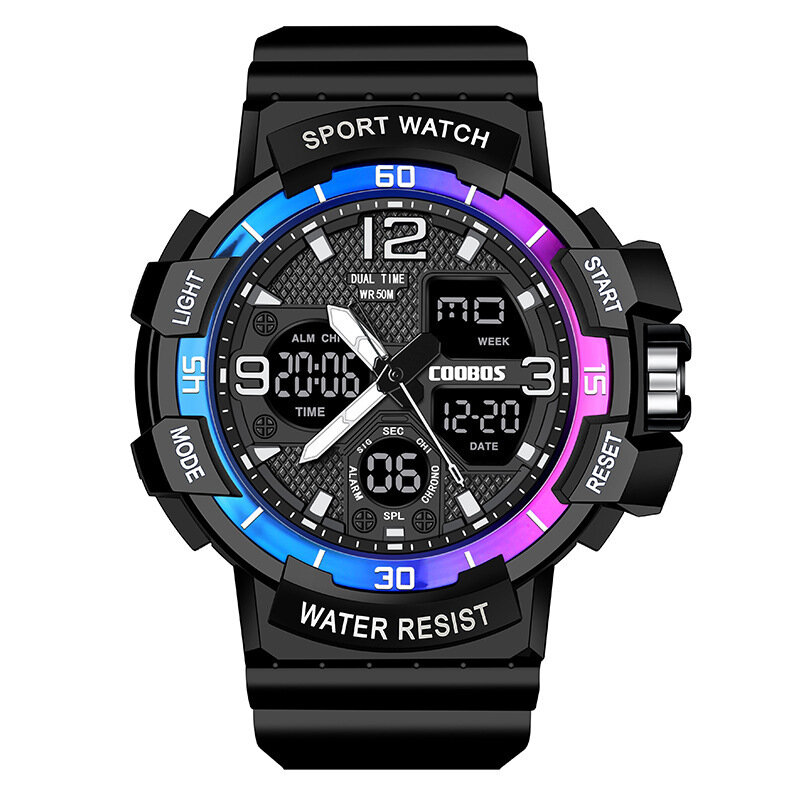 Мужские часы для учеников средней школы, подростков средних и старших классов, спортивные механические водонепроницаемые часы с будильником для мальчиков, детские электронные часы.