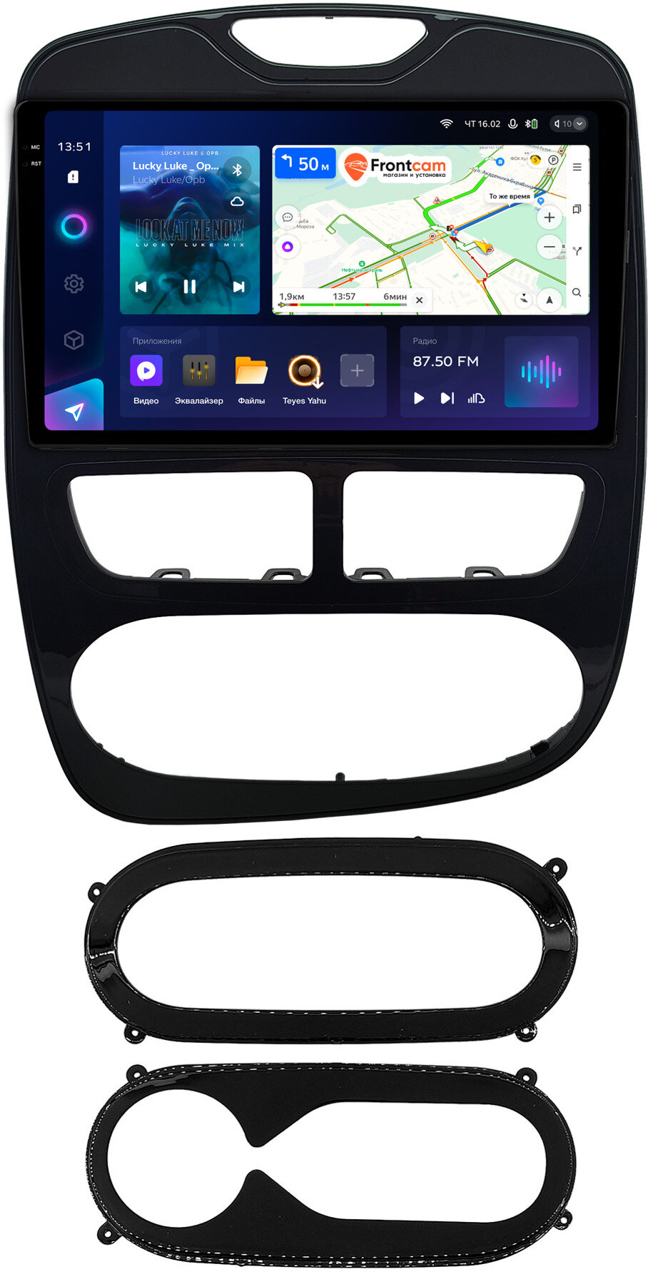 Штатная магнитола Teyes CC3 2K 4/64 10.36" RM-10-0860 Renault Clio 4 2016-2019 (черная) Android 10 (4G-SIM, DSP, QLed)