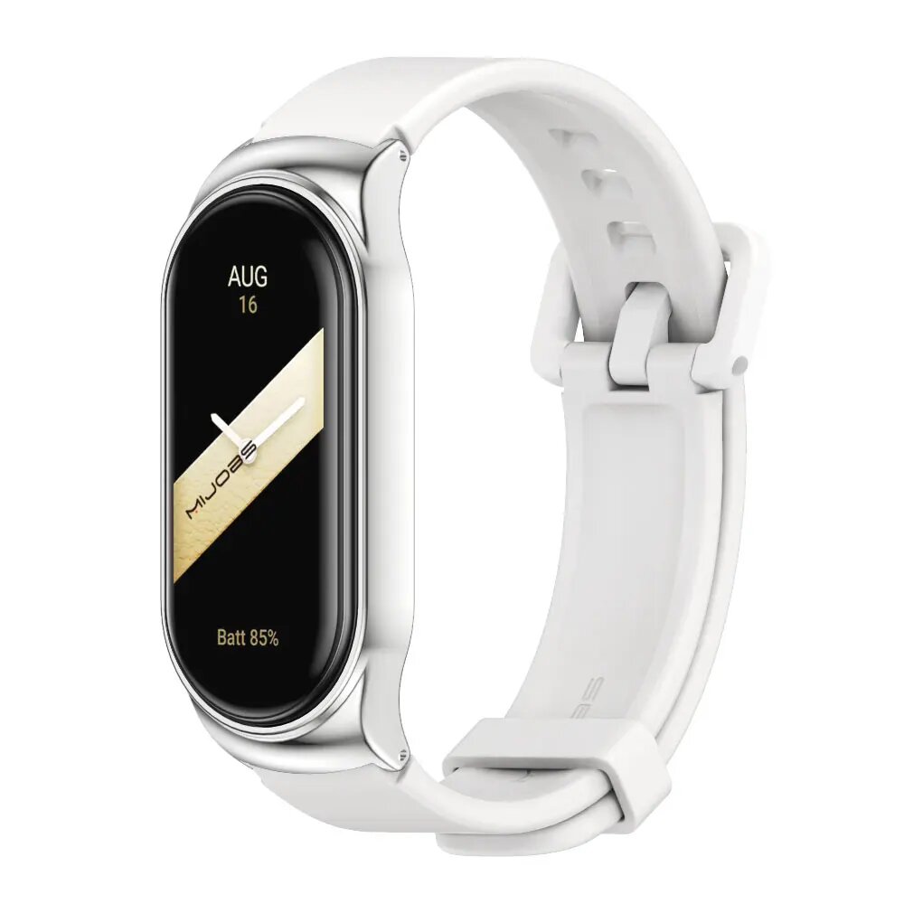 Силиконовый ремешок Mijobs для Xiaomi Smart Band 11 10 9 8 Белый, For Mi Band 10 9, White 1