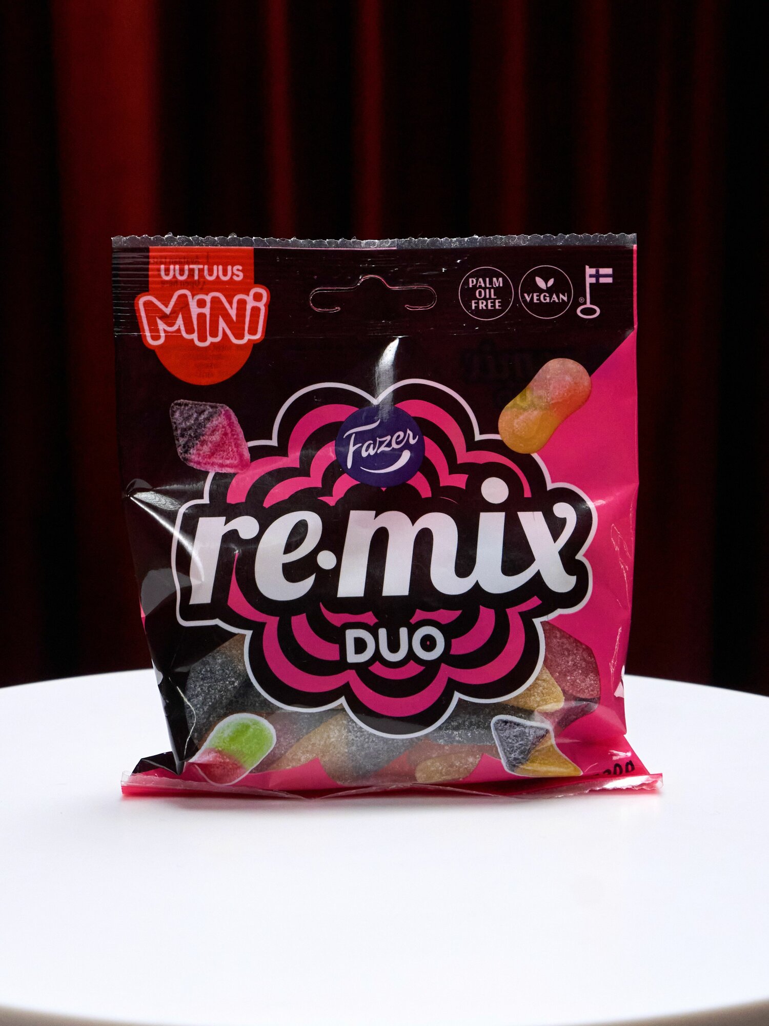 Мармелад с лакрицей Fazer Remix Mini Duo сальмиакки 120 г (веган)