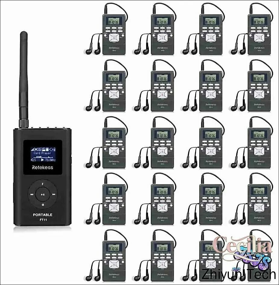Система голосового вещания, Радиогид система на 20 экскурсантов Radiosync SGTR, 1 передатчика, 20 приемников
