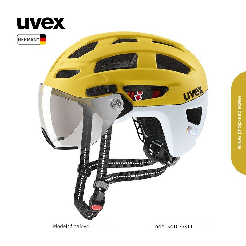 Uvex finale visor велосипедные солнцезащитные очки, размер L, матовая медовая желтая линза с белой рамкой