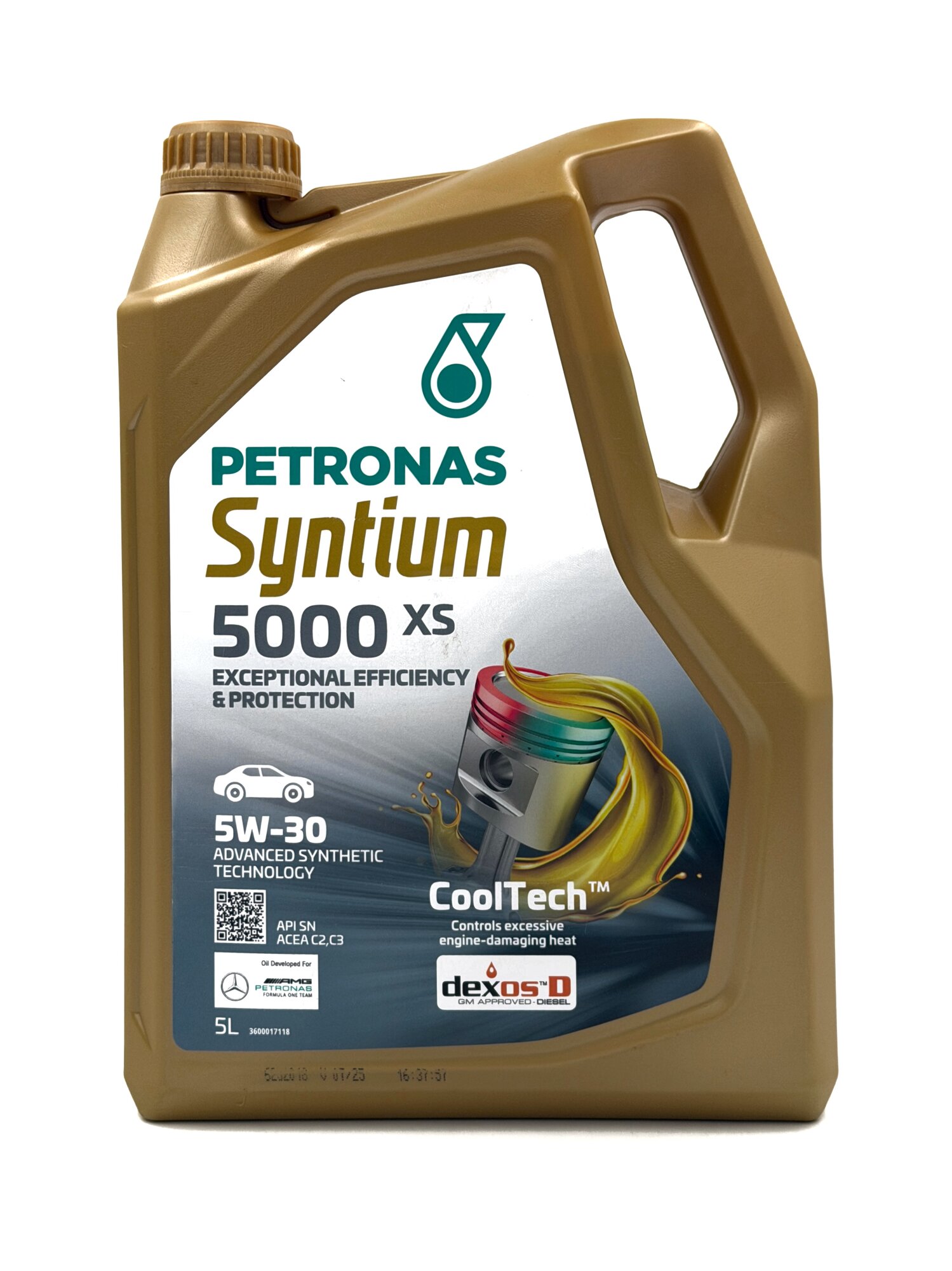 Масло моторное Petronas Syntium 5000 XS 5w-30 dexos D, 5 литров