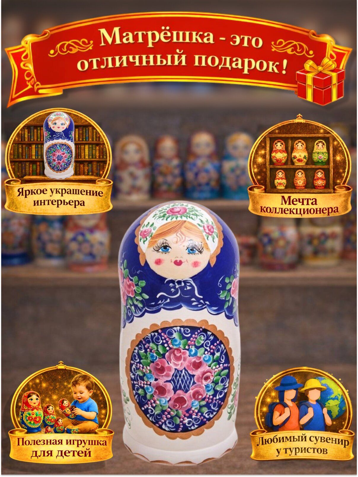 Матрешка Глафирина улыбка — фото 1