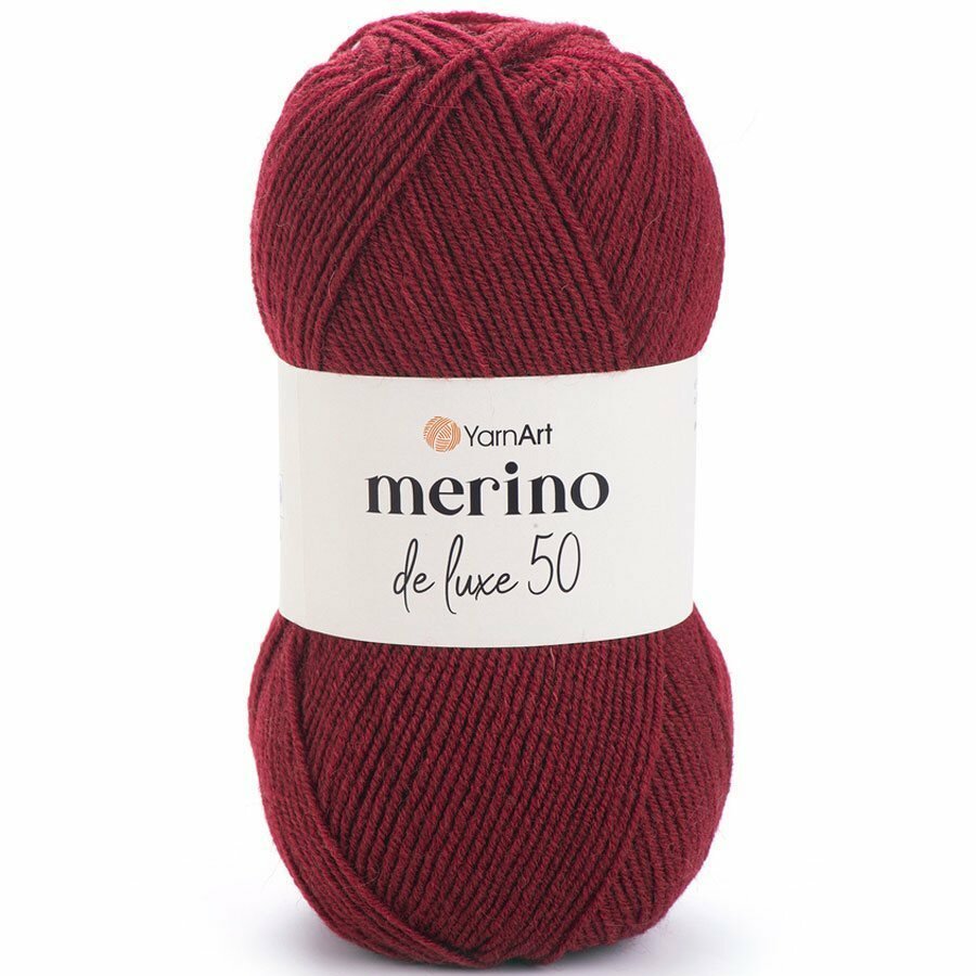 Пряжа Yarnart MERINO DE LUXE 50 3024 вишня (5 мотков)