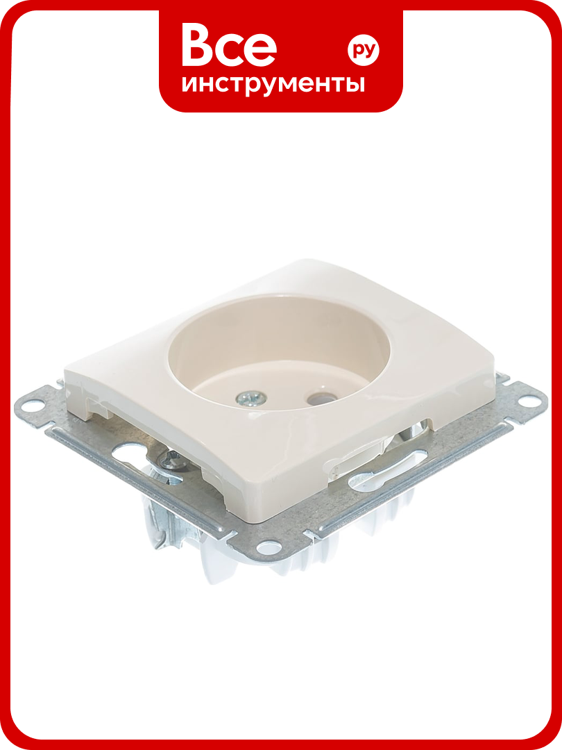 Механизм розетки Systeme Electric 1-м СП Glossa 16А IP20 без заземления, бежевый GSL000241, 250 В, для сетей