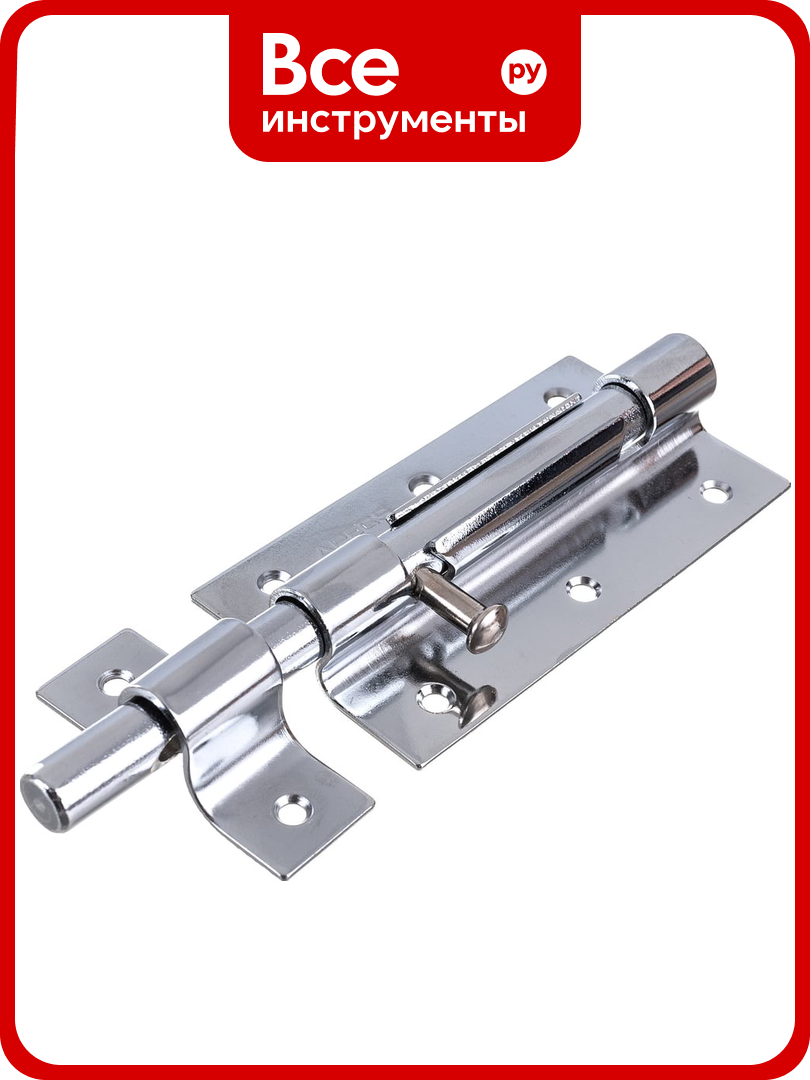 Шпингалет APECS DB-02-120-CR 11522 – стальной, хромированный, с круглой формой ригеля, для деревянных окон и дверей