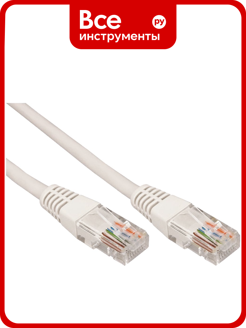Патч-корд REXANT U/UTP CAT6 RJ45-RJ45 26AWG LSZH серый 0,3м 02-0290-03