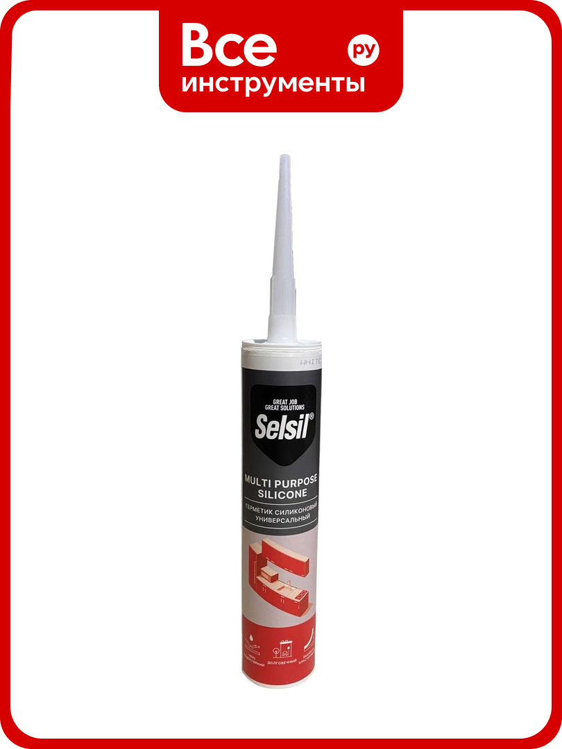Герметик универсальный силиконовый Selsil Multi Purpose Silicone белый 102809010