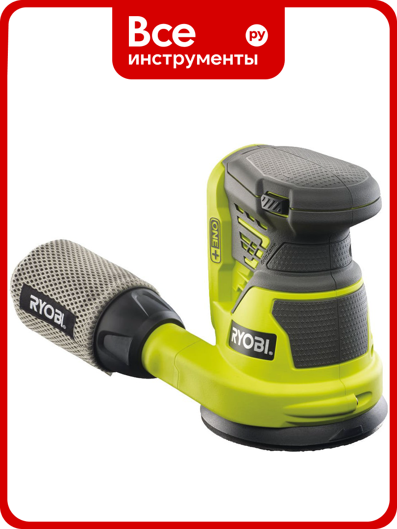 Эксцентриковая шлифмашина Ryobi ONE+ R18ROS-0, 125 мм, 20000 об/мин, легкая и универсальная, без аккумулятора и зарядног