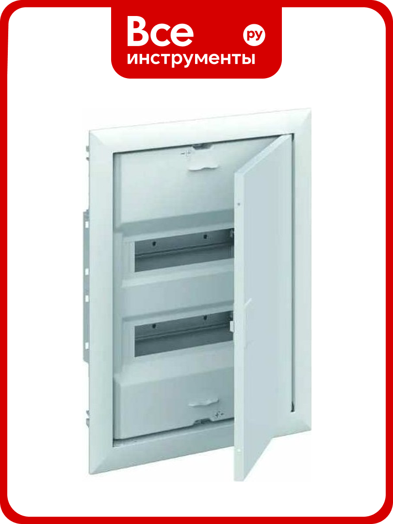 Шкаф внутреннего монтажа ABB Uk624e3 на 24м с винтовыми n/pe 2CPX077841R9999, металлический корпус, белый цвет