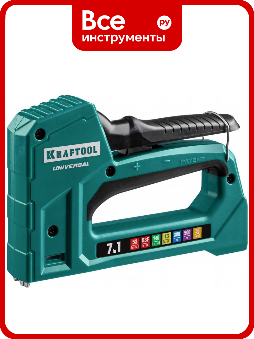 Cтеплер тип 53 (6-14мм)/140 (8-14 мм)/13/ 53F/36/500 KRAFTOOL Universal 31524, пластик
