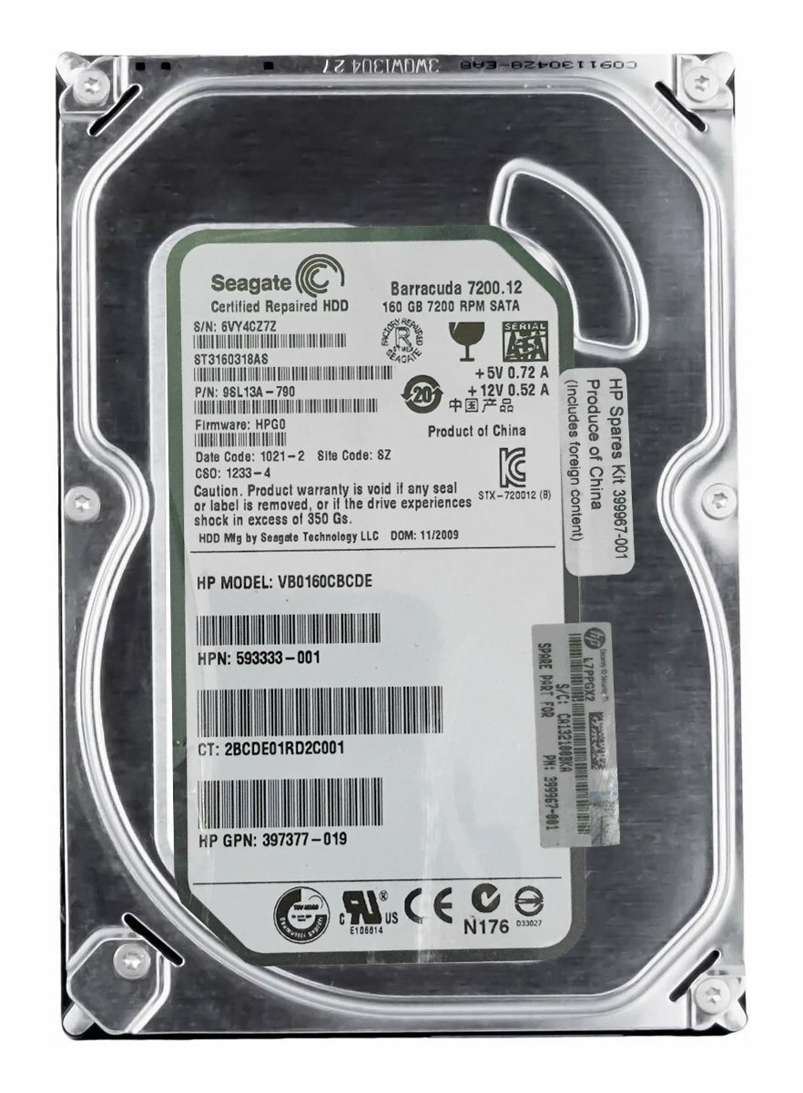 Жесткий диск HP 160Gb 7200 SATAII 3.5" HDD VB0160CBCDE