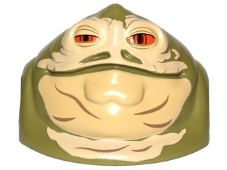 Body SW Hutt Adult - Torso and Head with Tan Face, Orange Eyes and Dark Tan Wrinkles Pattern, 98109pb01 Olive Green U