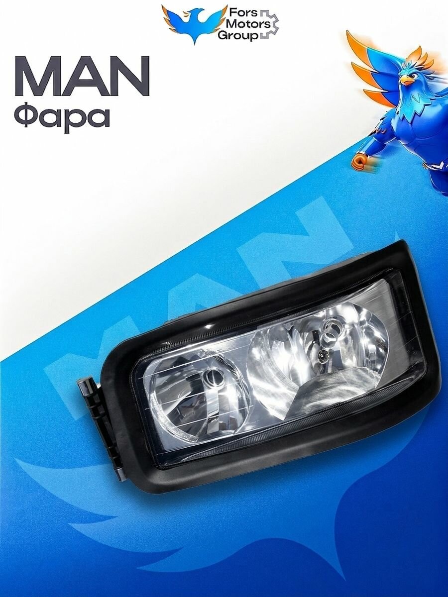 Фара MAN TGA, TGL, TGM, TGS, TGX, L2000, M2000 правая (2хН7, ручной корректор) DT3.31006