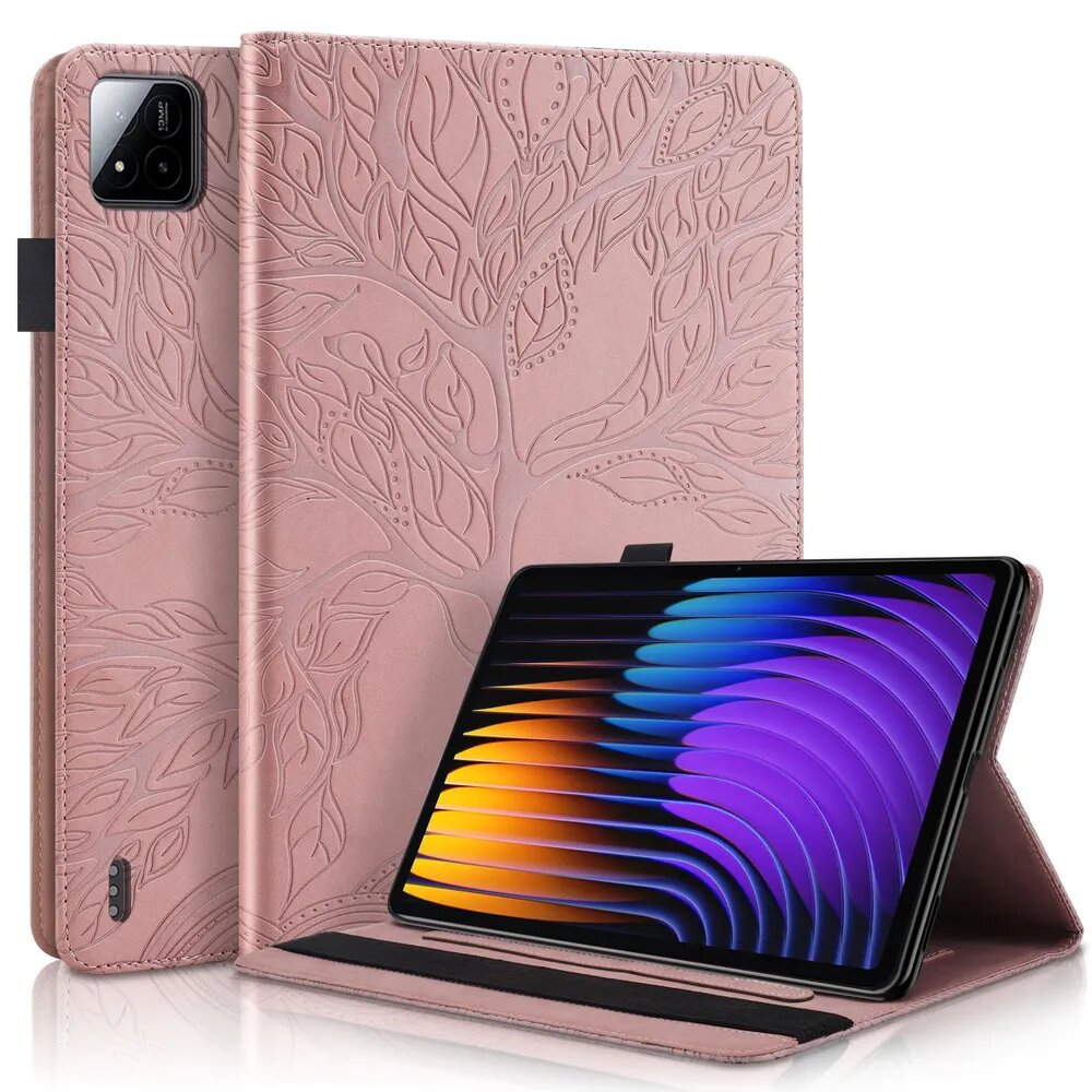 Чехол премиальный для планшета Xiaomi Pad 7 / Pad 7 Pro / Poco Pad X1 11.2" Защитная оболочка с рисунком Древа жизни