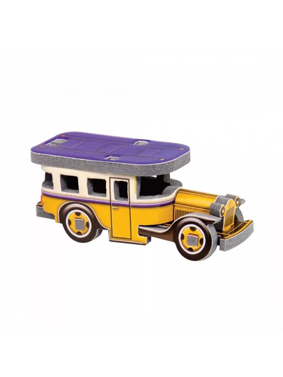 Объемный пазл-игрушка Умная Бумага mini, Ретромашинки Автобус, 237-1