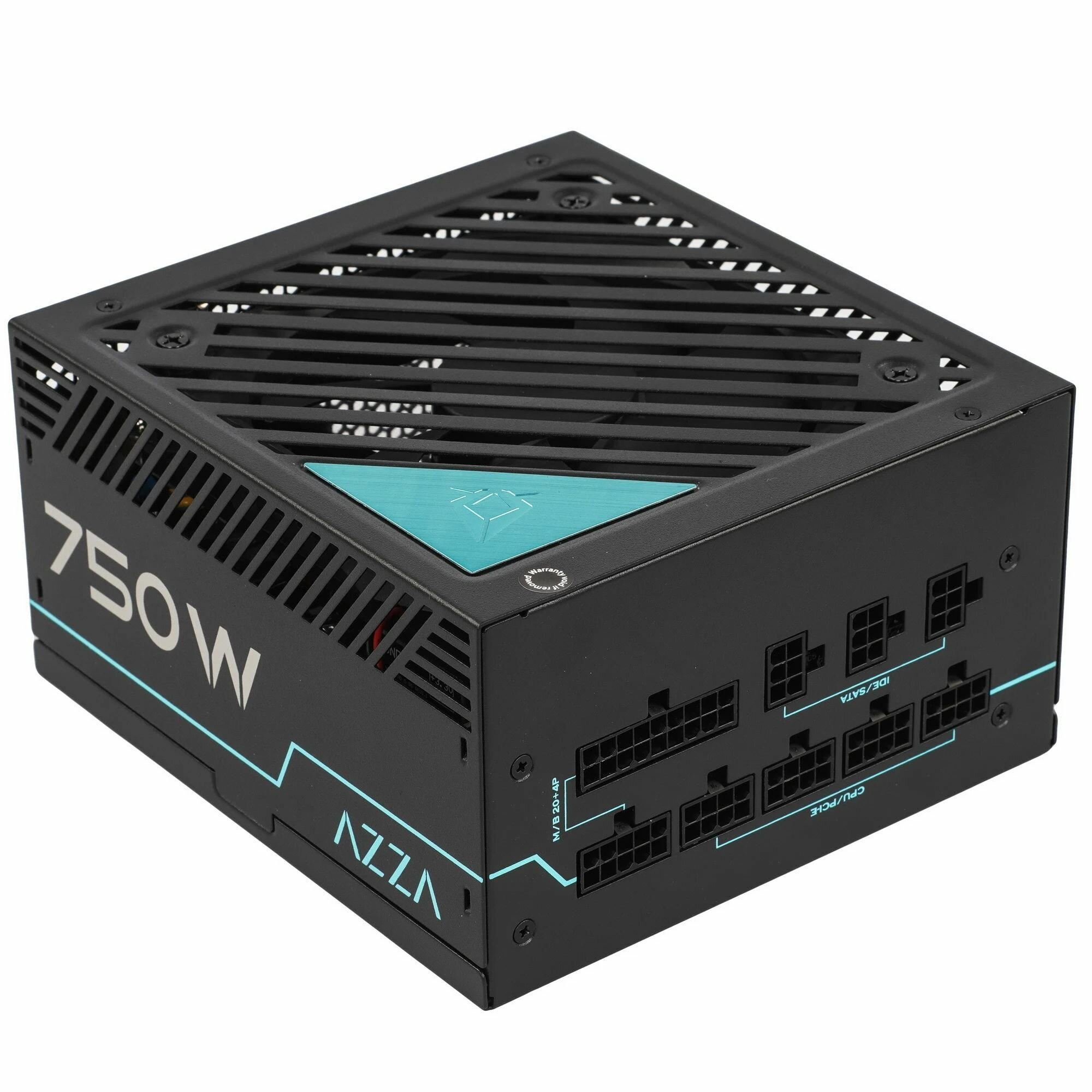 Блок питания Azza PSAZ-750G 80 Plus Gold (PSAZ-750G) черный - ATX 20+4 пин, 4 pin + 4 pin x2 CPU, 6 SATA, 4 x 6+2 pin PCI-E