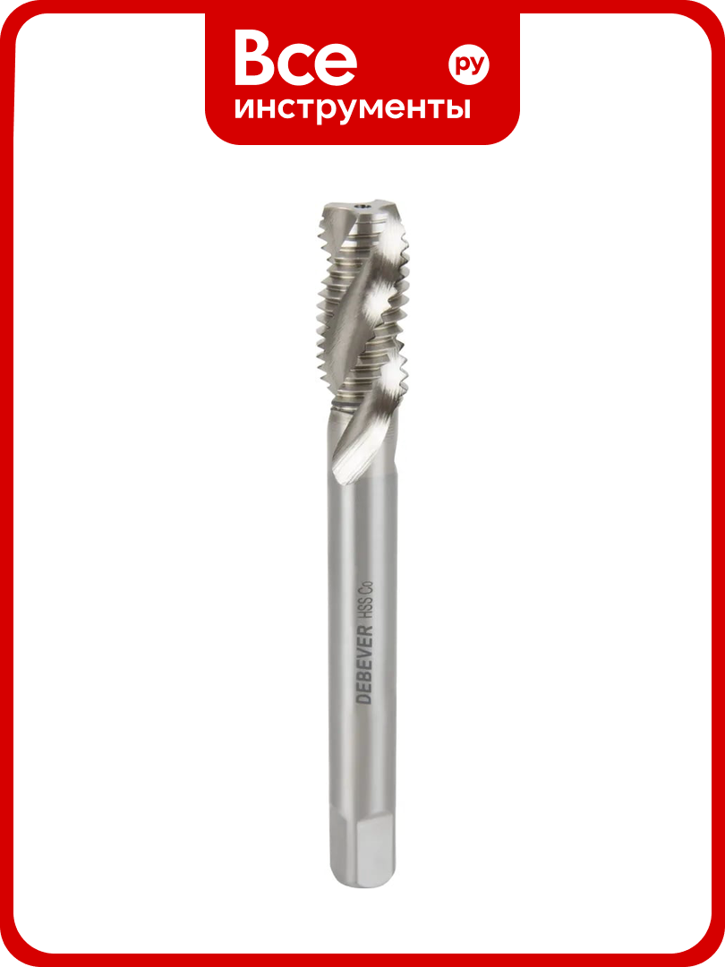 Метчик машинный для глухих отверстий Debever Machining Solutions M6, HSS-Co, DIN 371 DB-TB0610