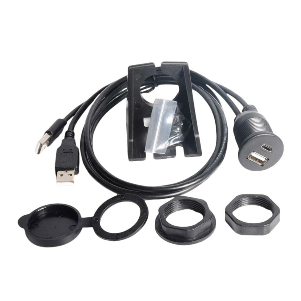 Адаптерный кабель USB 2.0A-мужской — USB-женский и USB-C, 1 м