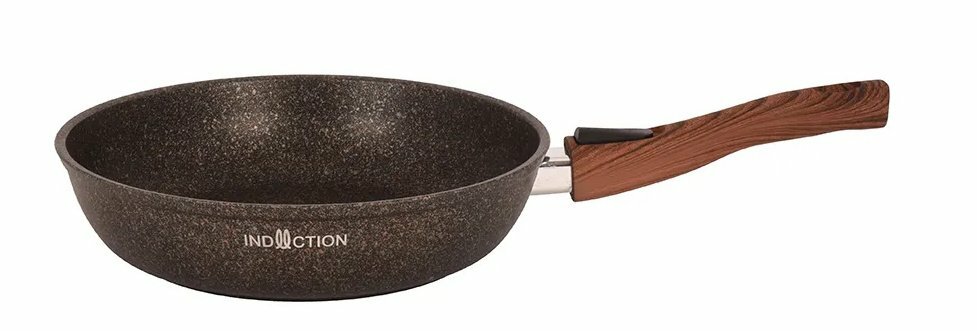 Сковорода 24см Kukmara сгоиш242а Granit Ultra Induction черный, съемная ручка, алюминий, антипригарное Литая толстостенная сковорода, отлитая вручн