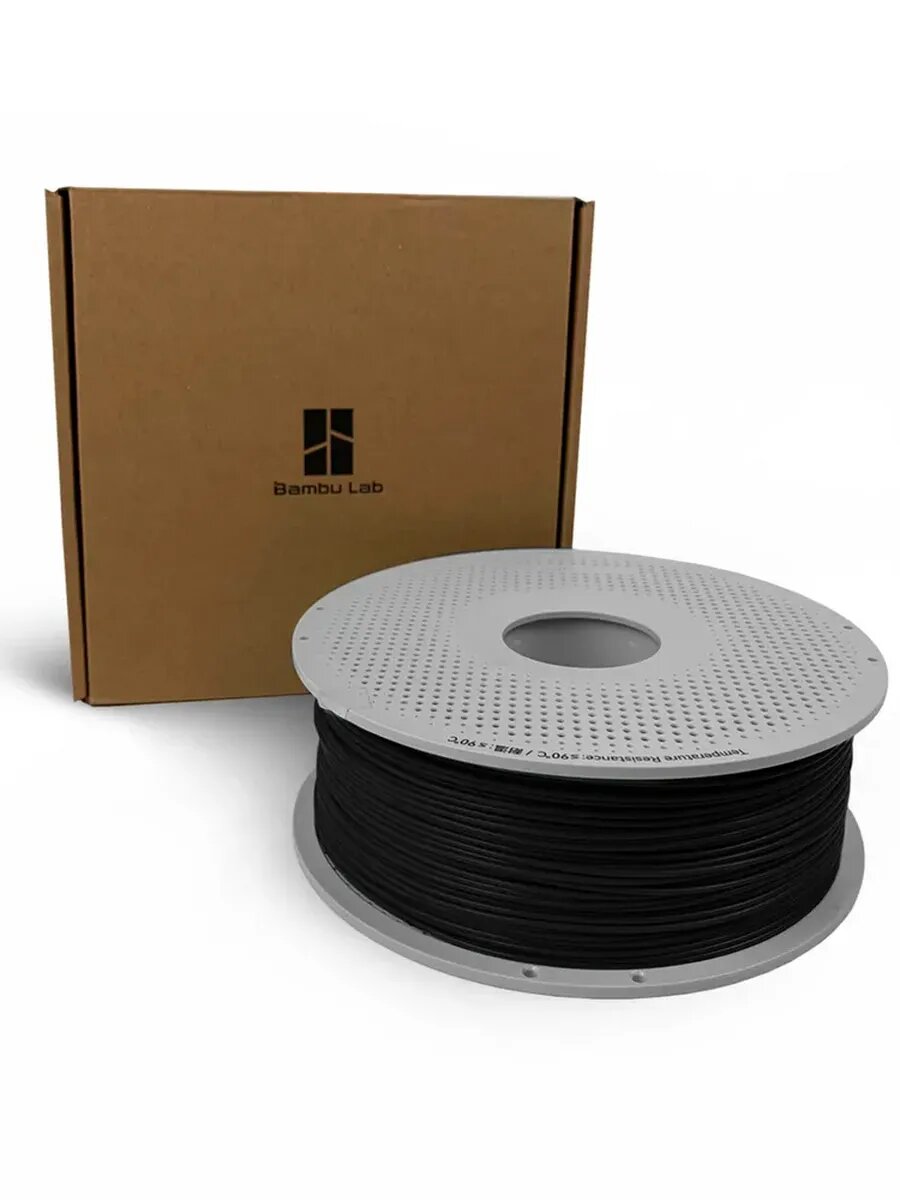 Филамент для 3D принтера PLA Basic.Bambu Lab. с RFID .5 кг. чёрный（на катушке） — фото 1