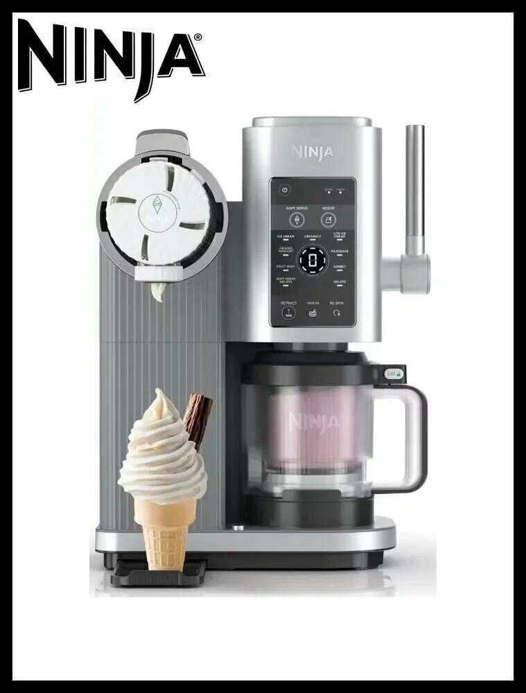 Мороженица Ninja Creami Swirl NC701EU, сенсорная панель, 0,48 л
