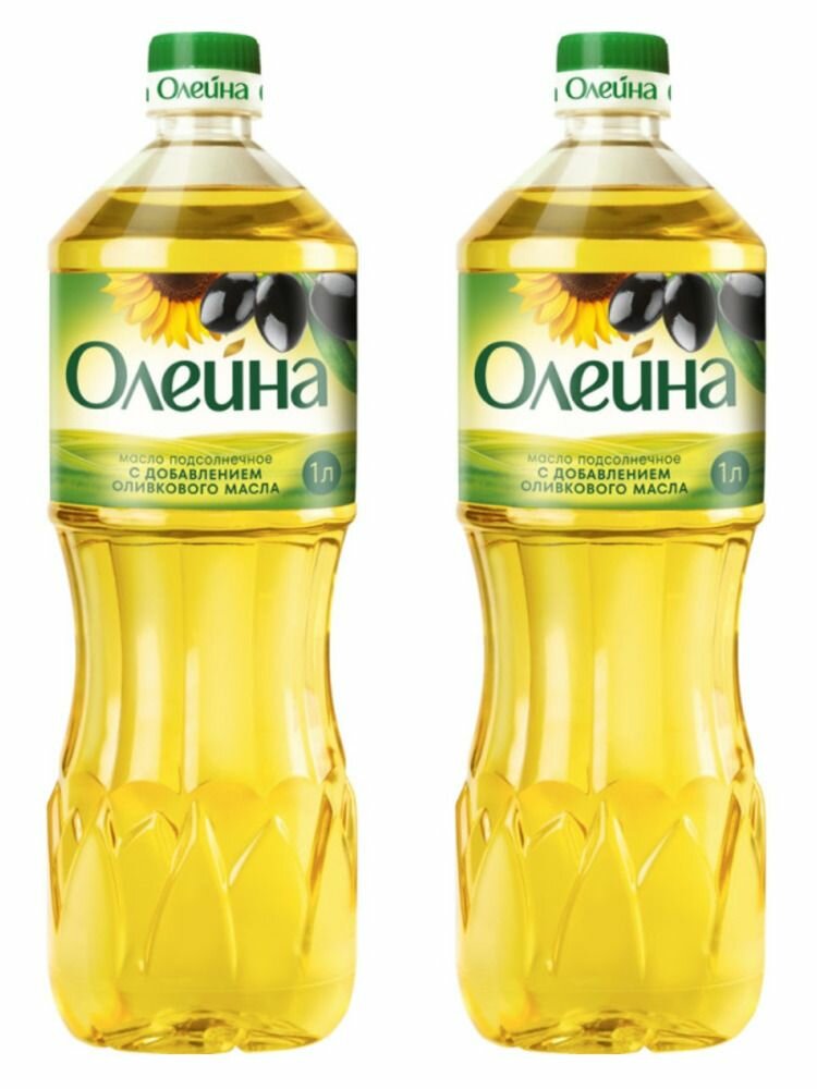Олейна Масло подсолнечное с добавлением оливкового масла, 1 л, 2 шт