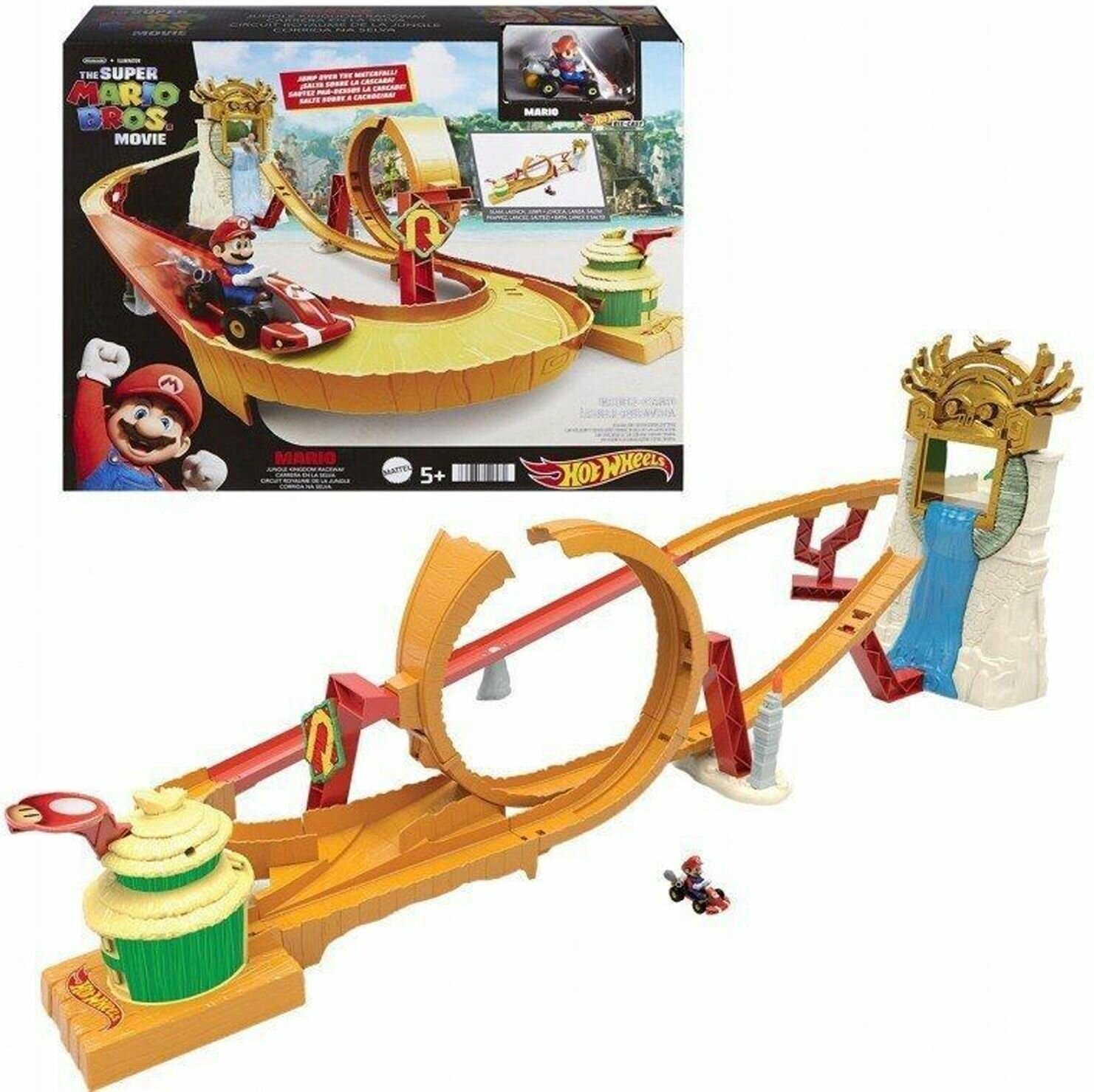 Игровой набор Hot Wheels Автотрек Гоночная трасса Конга, серия Mario Kart HMK 49, для детей от 5 лет