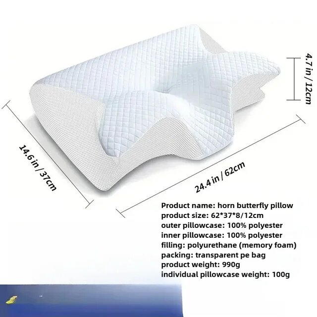 IKEA Новая подушка для сна Sleep Memory Neck Pillow 2025 года — комфортная подушка из пены с эффектом памяти, обладающая функцией коррекции шейного отдела позвоночника и массажем, обеспечивающая медленное восстановление формы.